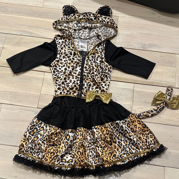 Costumes | Leopard Print Cat Kids Costume Dress With Gold Accents ...